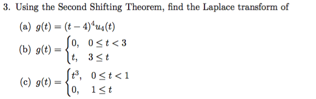 Solved 3. Using the Second Shifting Theorem, find the | Chegg.com