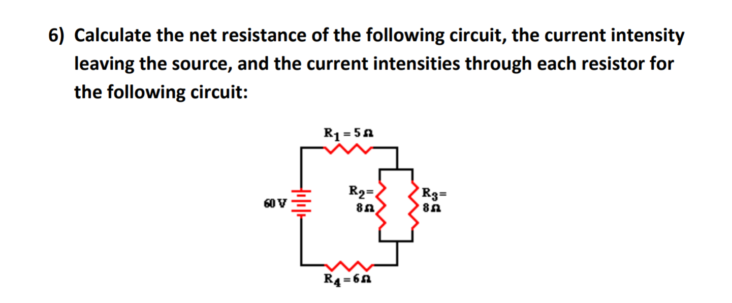 Solved 6) Calculate the net resistance of the following | Chegg.com