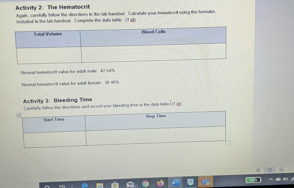 Activity 2: The Hematocrit Again, carefully follow | Chegg.com