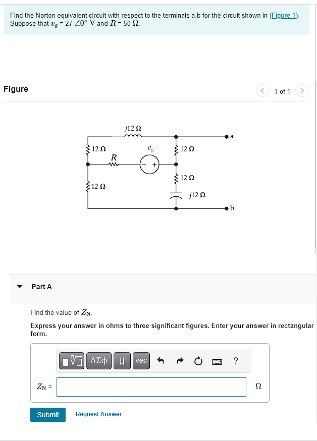 Solved Find the Norton equivalent circuit with respect to | Chegg.com
