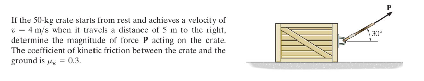 Solved 30° If the 50-kg crate starts from rest and achieves | Chegg.com