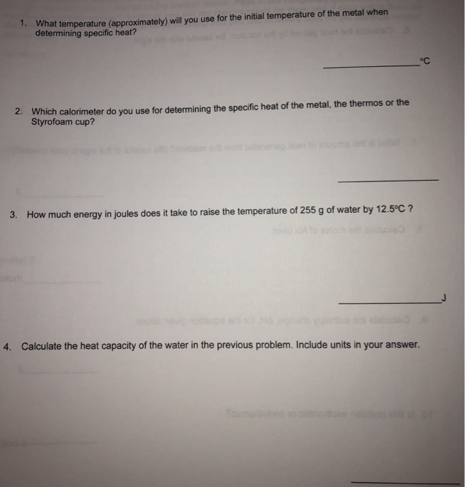 Solved What temperature (approximately) will you use for the | Chegg.com