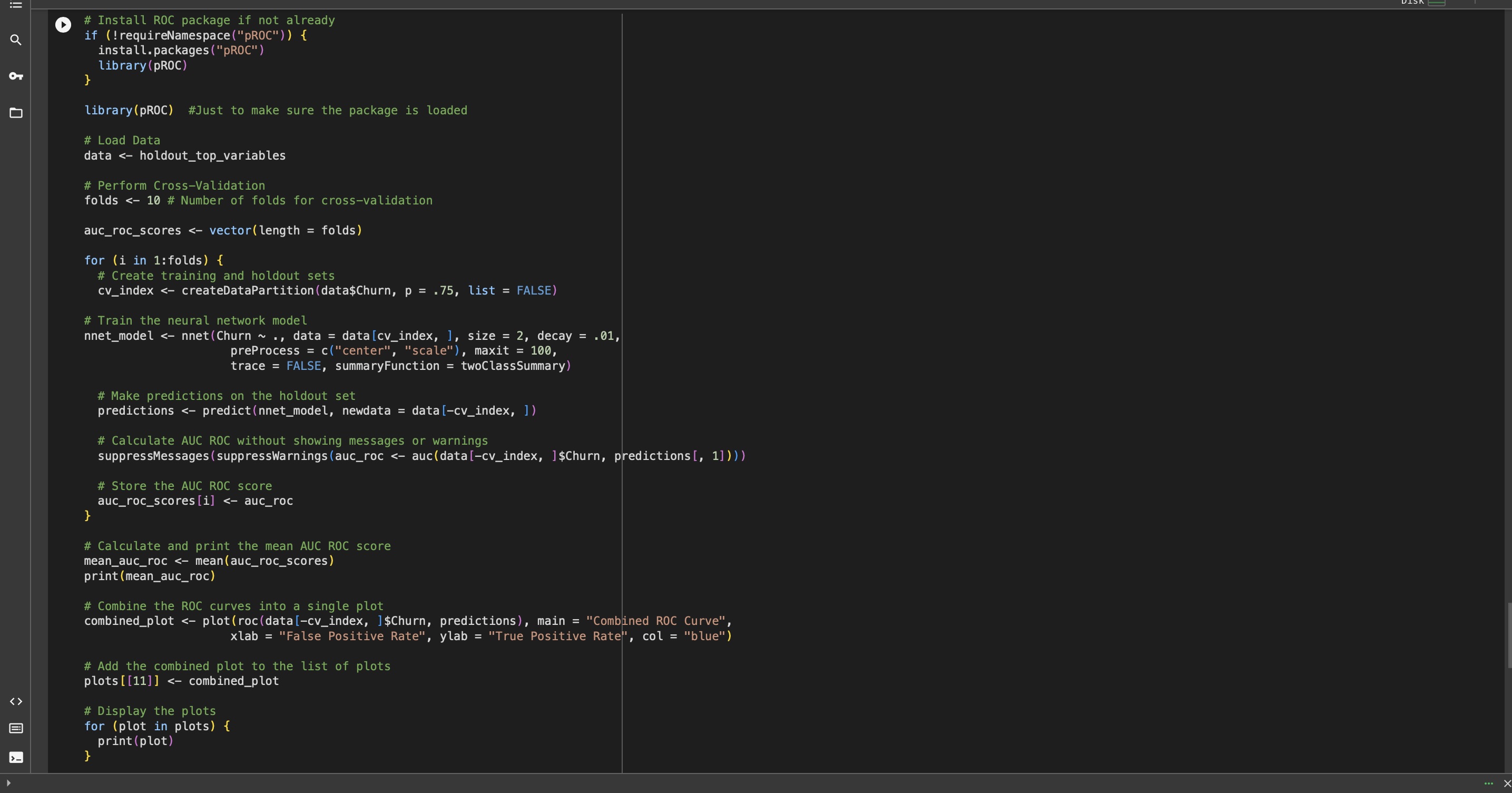 Solved \# Install ROC package if not already if (! | Chegg.com