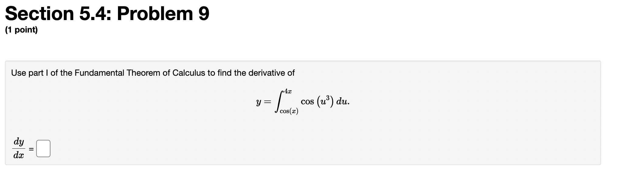 Solved Section 5.4: Problem 9 (1 point) Use part I of the | Chegg.com