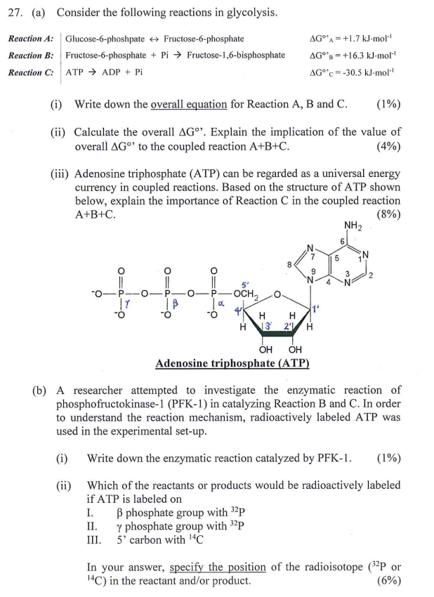 Solved 27. (a) Consider the following reactions in | Chegg.com