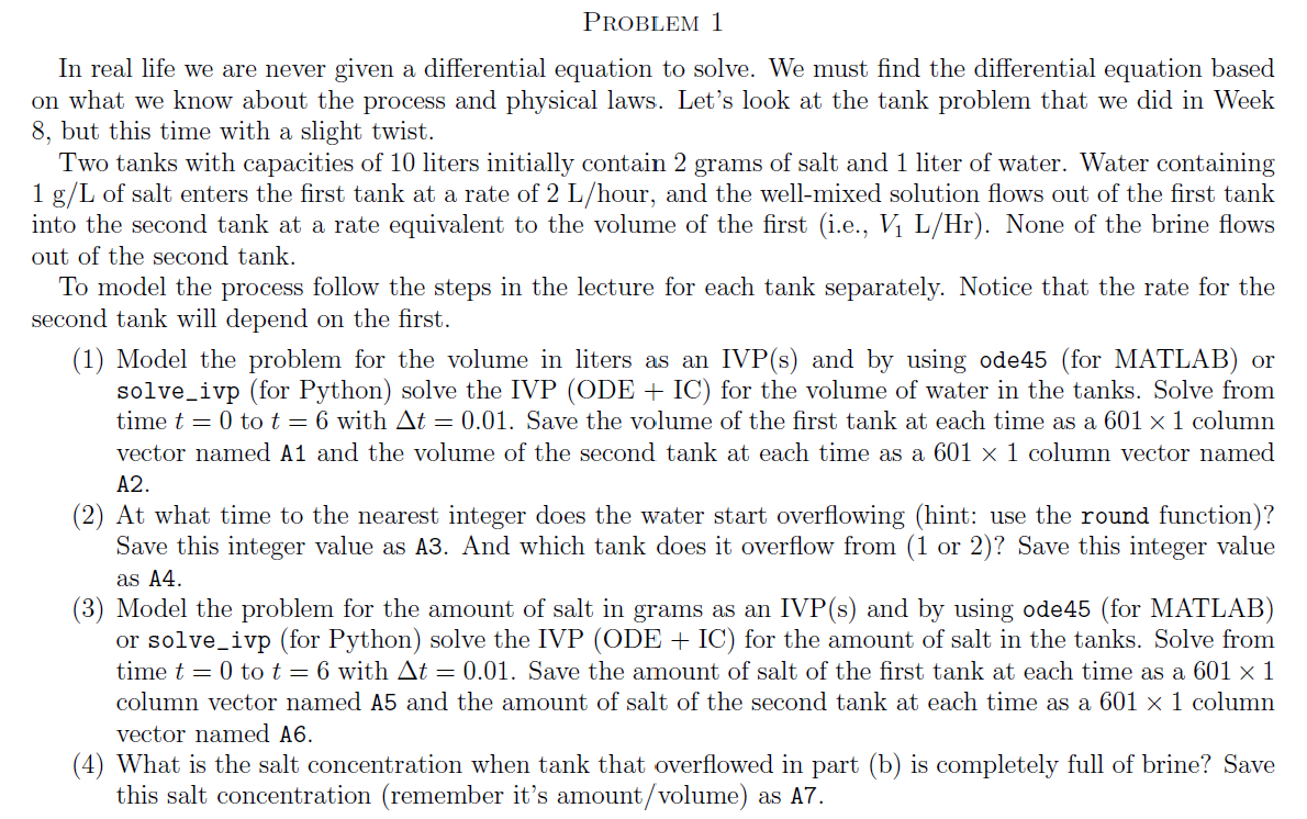 Solved PLEASE USE MATLAB!!!Problem 1In real life we are | Chegg.com