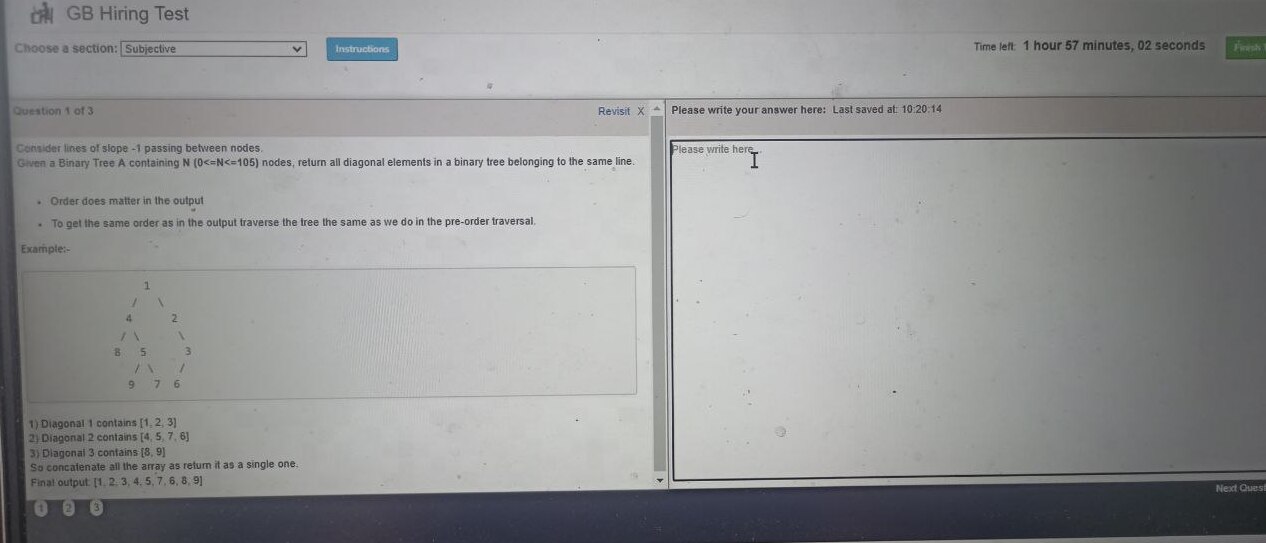 Solved Question 1 of 3 Revisit X Please write your answer | Chegg.com