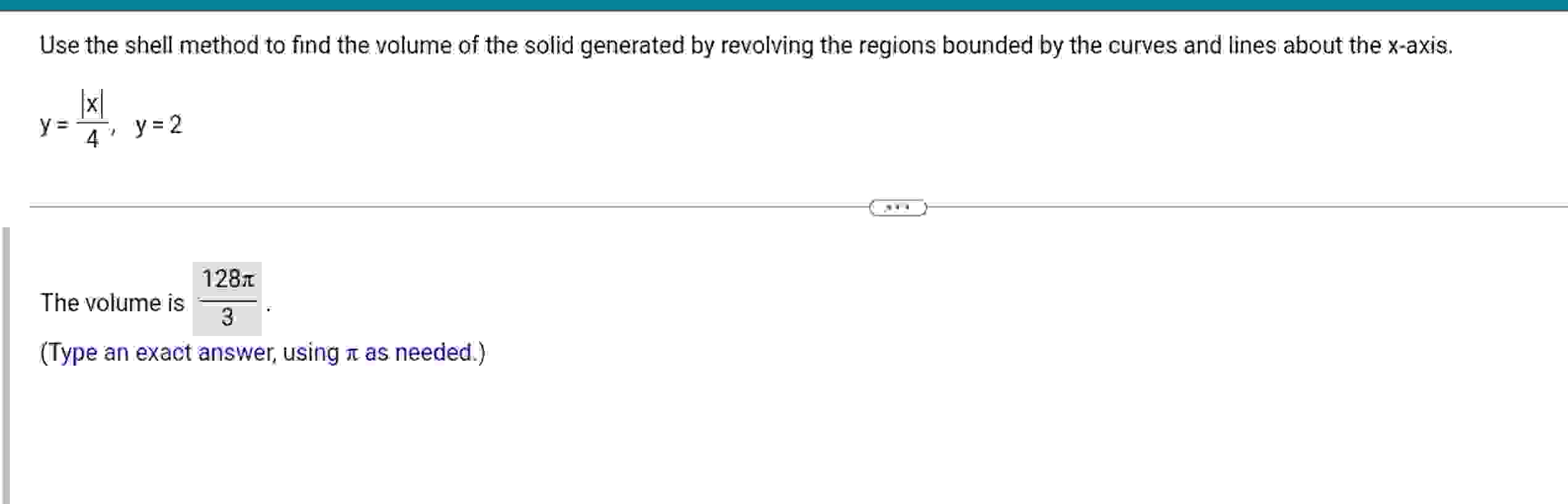 Solved Use the shell method to ﻿find the volume of ﻿the | Chegg.com