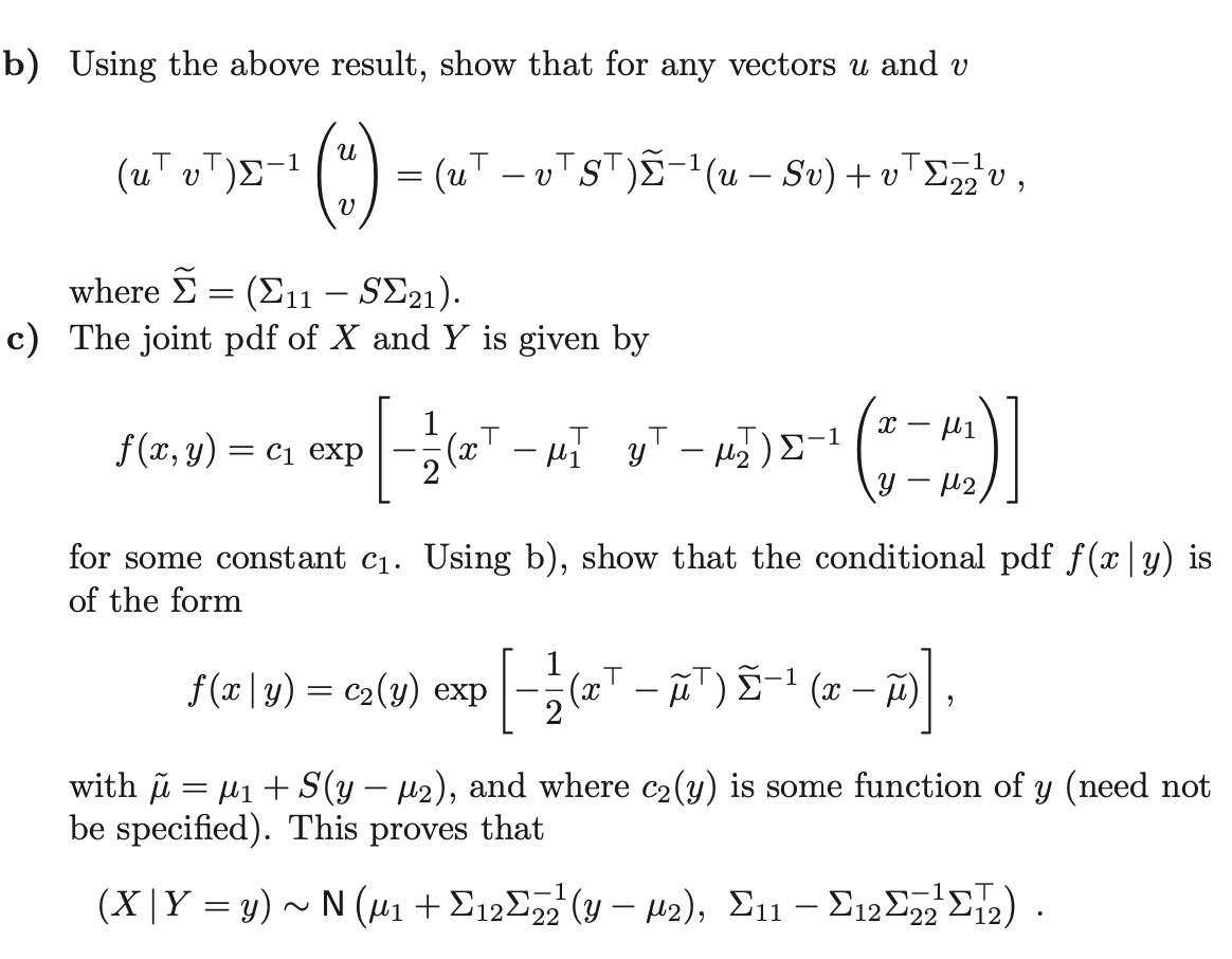 Solved 1.2 Let X and Y be Gaussian random vectors, with | Chegg.com