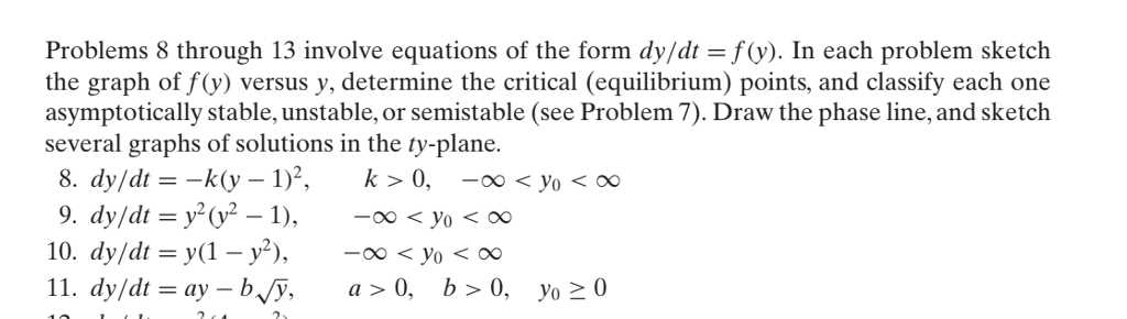 Solved Problems 8 through 13 involve equations of the form | Chegg.com