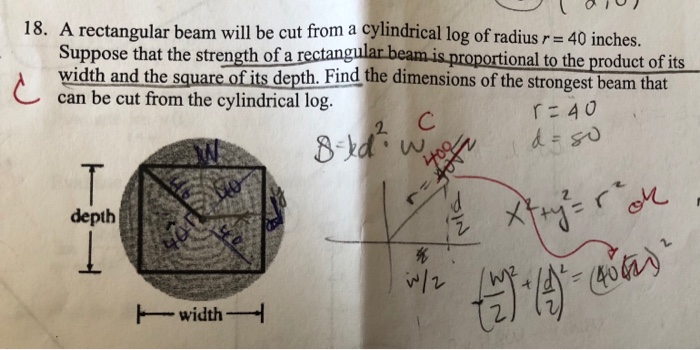 Solved io 18. A rectangular beam will be cut from a | Chegg.com