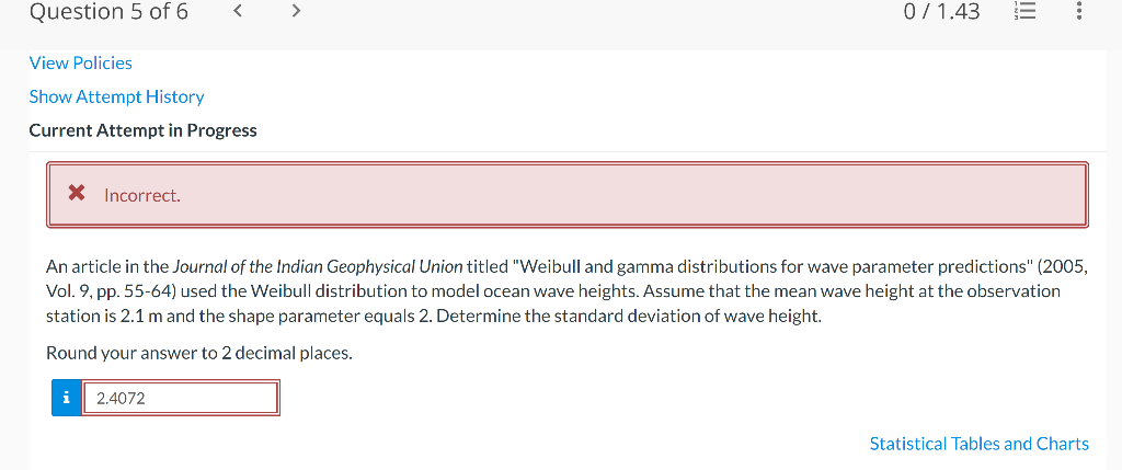 Solved An article in the Journal of the Indian Geophysical | Chegg.com