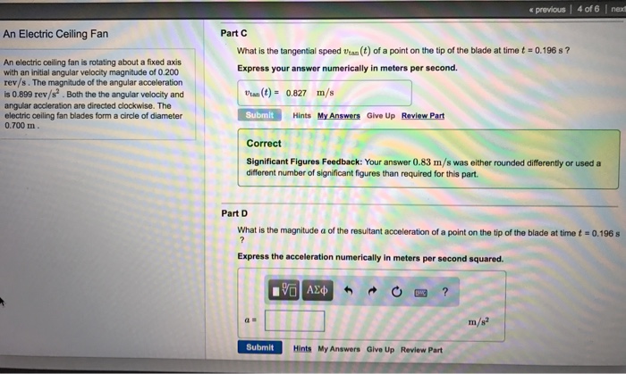 Solved ch 07 HW t An Electric Ceiling Fan t An Electric | Chegg.com