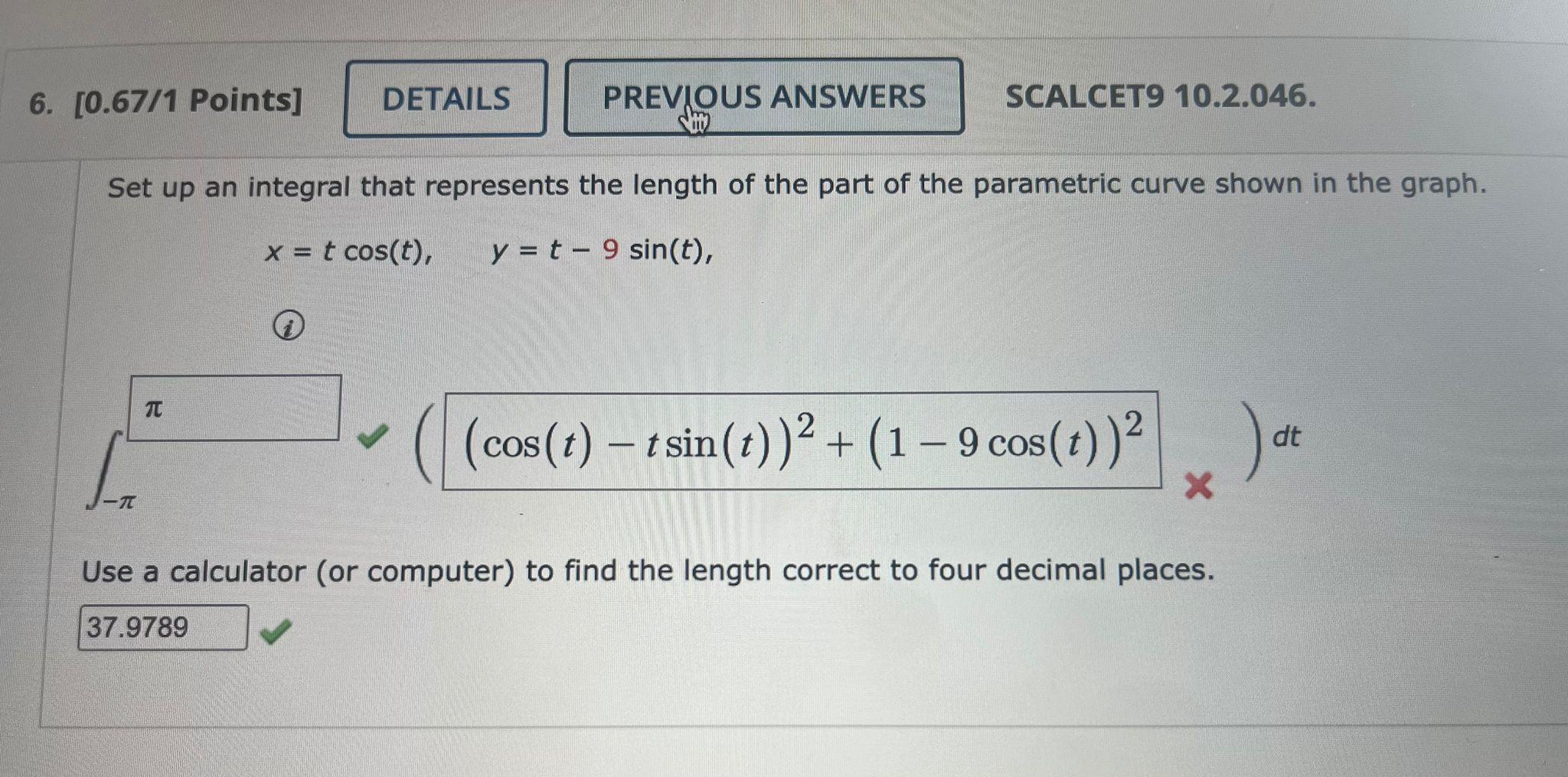 Solved Set up an integral that represents the length of the | Chegg.com