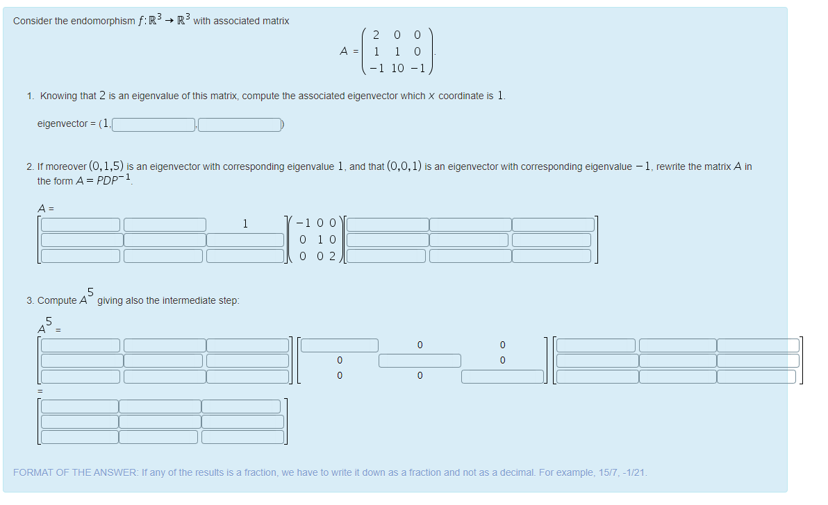 Solved Consider the endomorphism f:R3→R3 with associated | Chegg.com