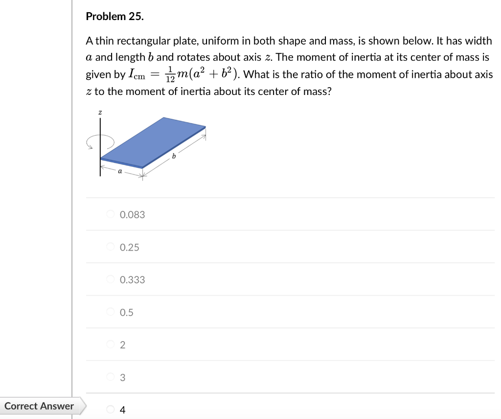 Solved Problem 25. A thin rectangular plate, uniform in both | Chegg.com