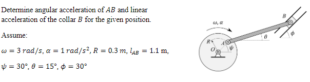 Solved Determine angular acceleration of AB and linear | Chegg.com