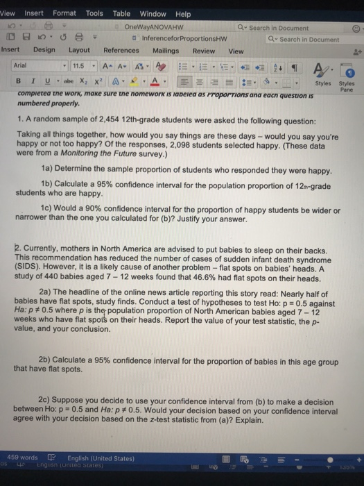 Solved View Insert Format Tools Table Window Help | Chegg.com