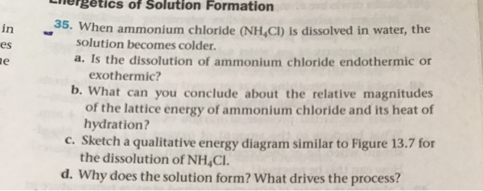 Solved ergetics of Solution Formation 35. When ammonium | Chegg.com