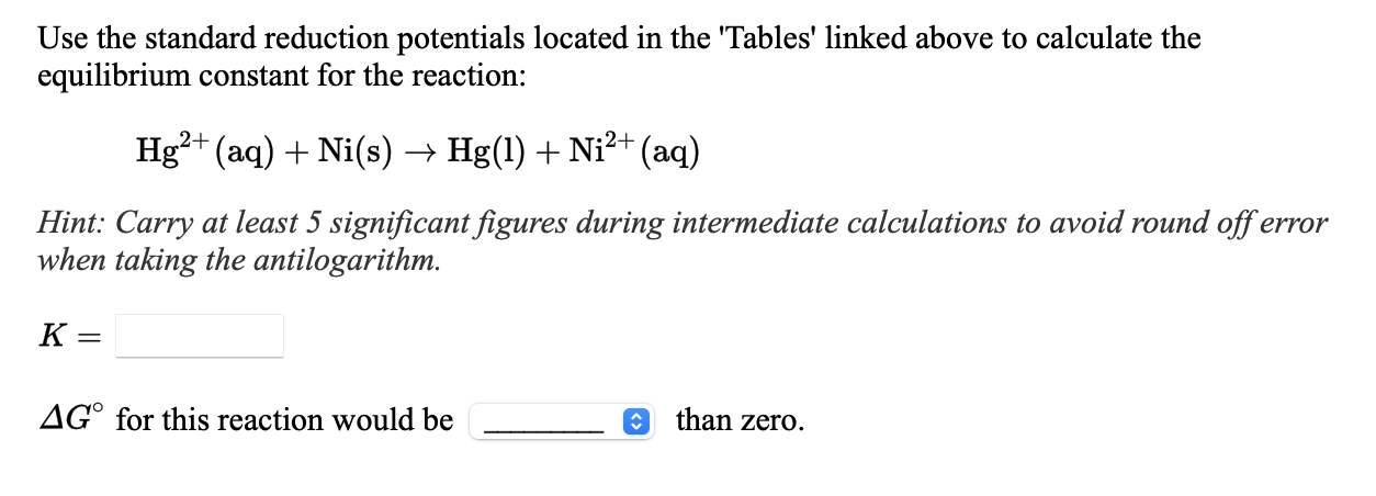 Solved Use the standard reduction potentials located in the | Chegg.com