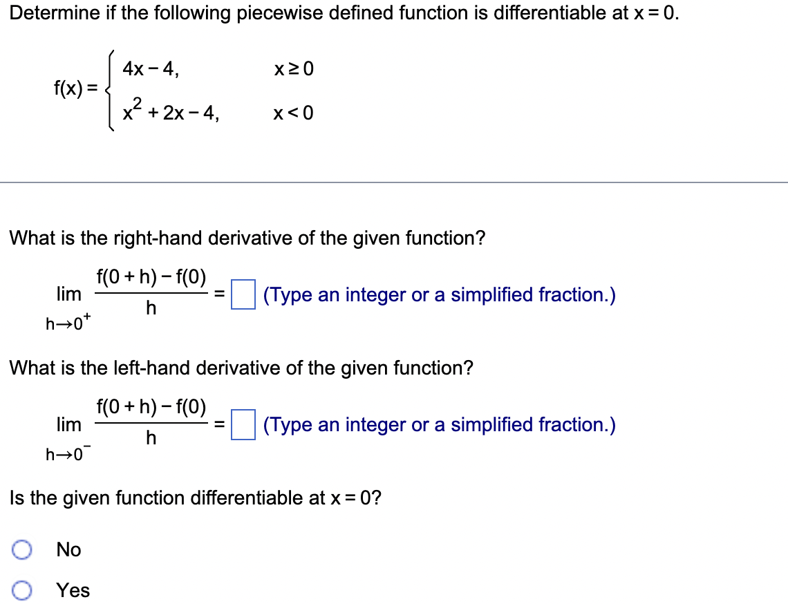 Solved Determine if the following piecewise defined function | Chegg.com