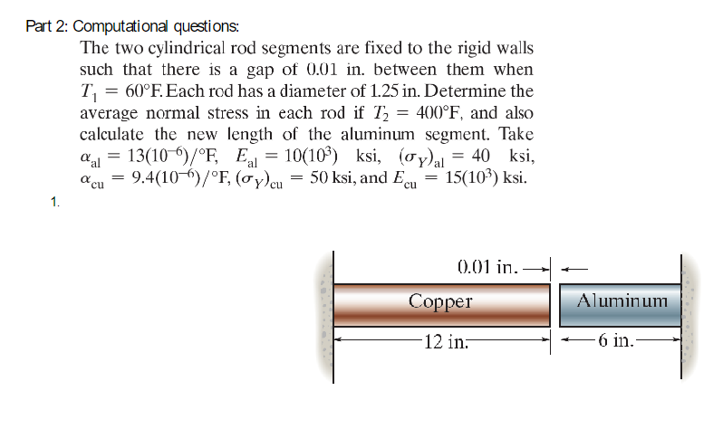 Solved 2: Computational questions: The two cylindrical rod | Chegg.com