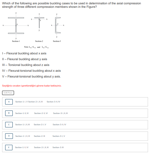 Solved Which of the following are possible buckling cases to | Chegg.com