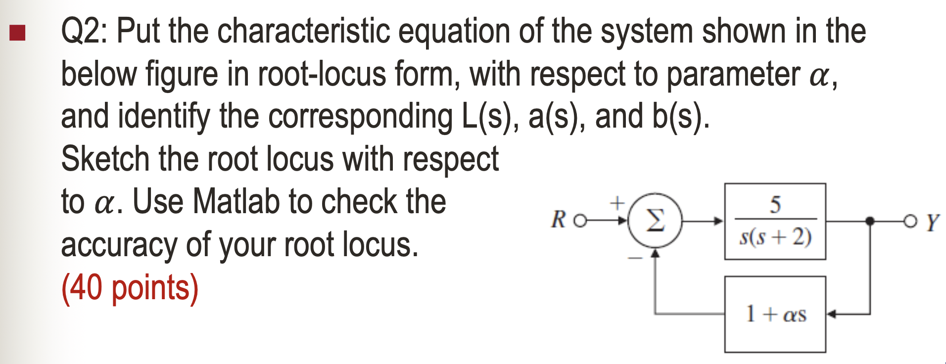 Solved Q2: Put the characteristic equation of the system | Chegg.com