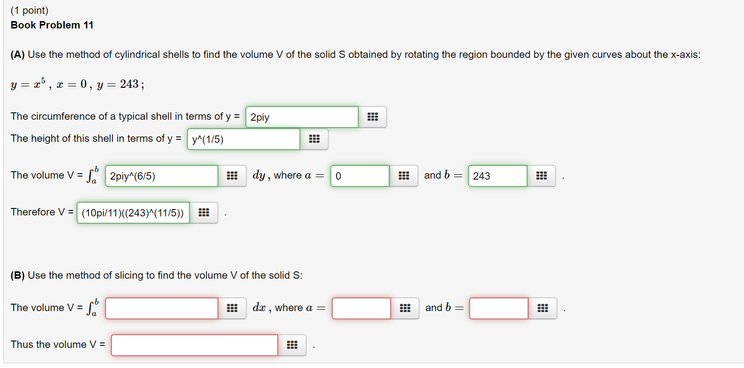 Solved (1 point) Book Problem 11 (A) Use the method of | Chegg.com