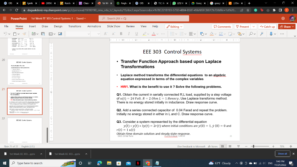 Solved - Transfer Function Approach based upon Laplace | Chegg.com
