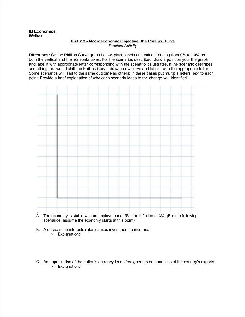 Solved IB Economics Welker Unit 2.3 - Macroeconomic | Chegg.com