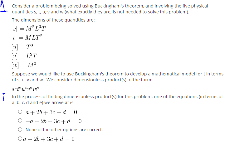 Solved Consider a problem being solved using Buckingham's | Chegg.com