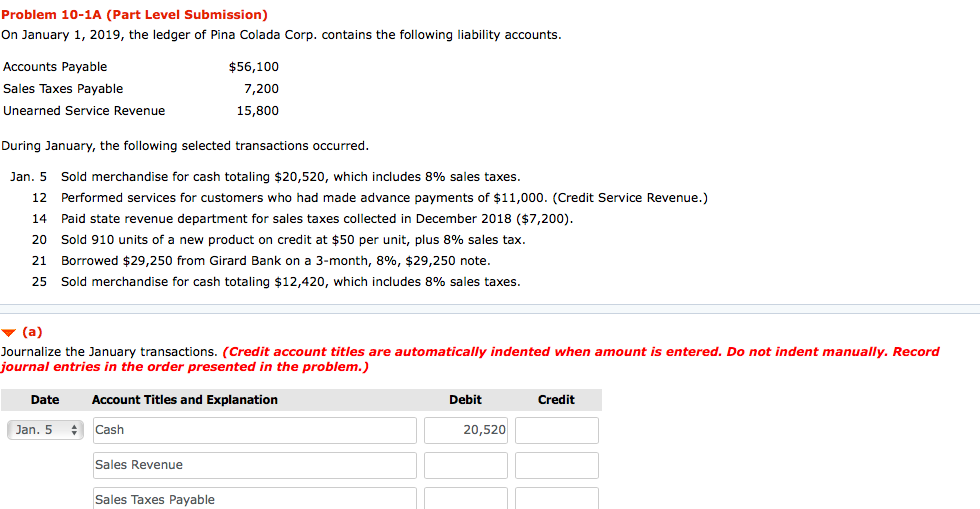 Solved Problem 10-1A (Part Level Submission) On January 1, | Chegg.com