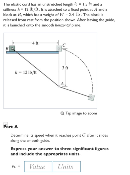 Solved The elastic cord has an unstretched length lo = 1.5 | Chegg.com