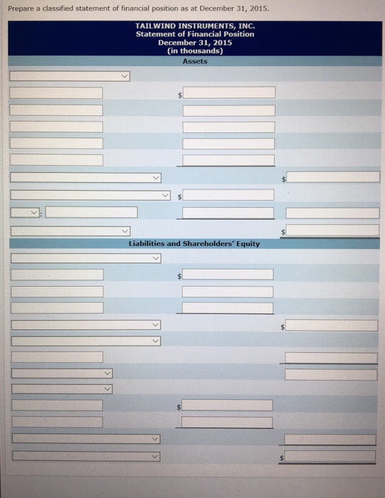 Solved The following accounts and amounts (in thousands) | Chegg.com