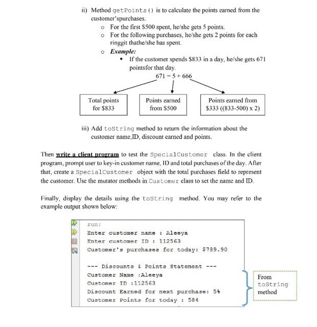 Solved ii) Method get points () is to calculate the points | Chegg.com