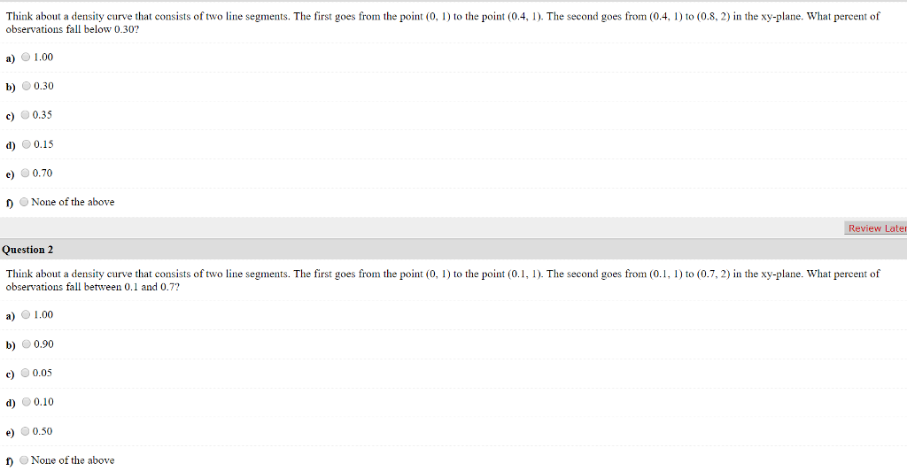 Solved Think about a density curve that consists of two line | Chegg.com