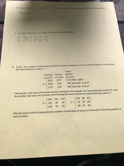Solved 4 1 Pt Let O 3 And Find A Matrix X That Satisfies