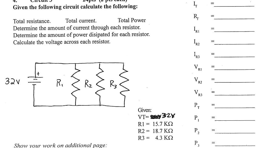 Solved Given the following circuit calculate the following: | Chegg.com