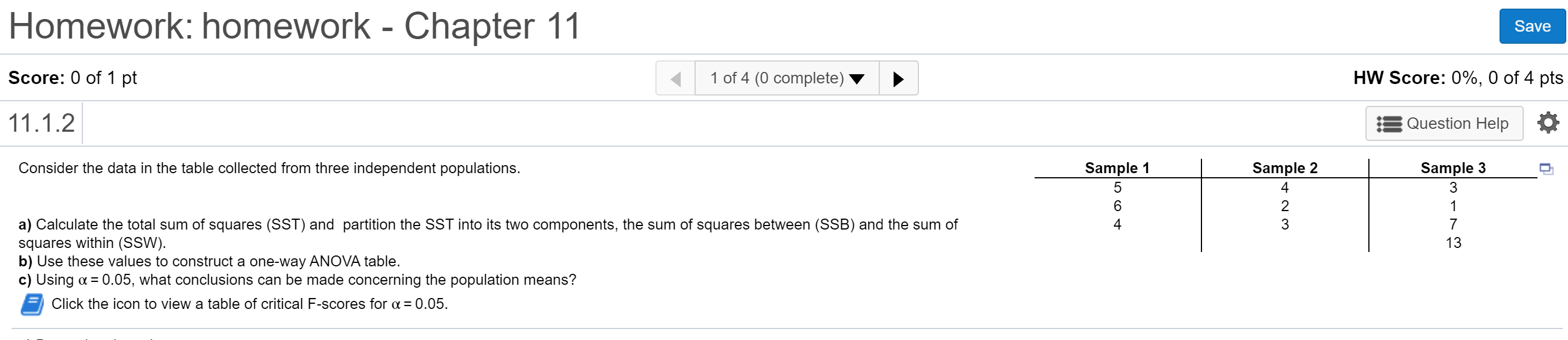 Solved Homework Homework Chapter 11 Save Score 0 Of 1 Pt