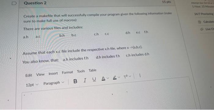 Solved Create a makefile that will successfully compile your | Chegg.com