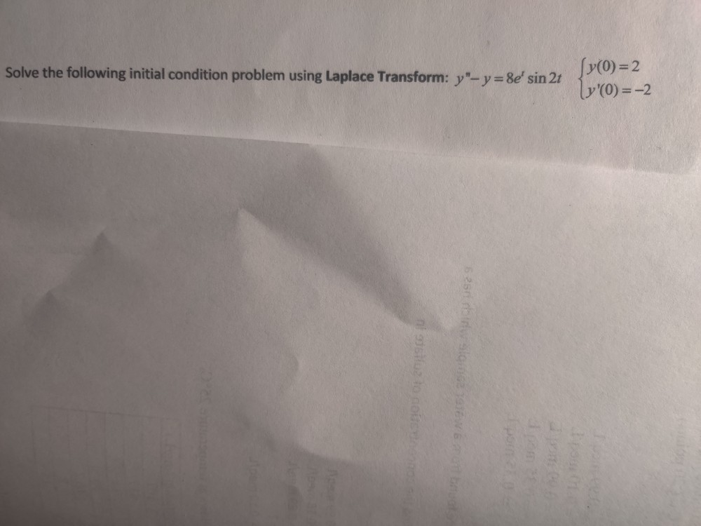 Solved Solve the following initial condition problem using | Chegg.com