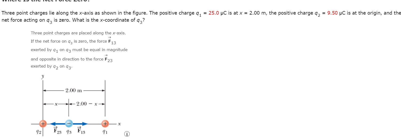 Solved Three point charges lie along the x-axis as shown in | Chegg.com