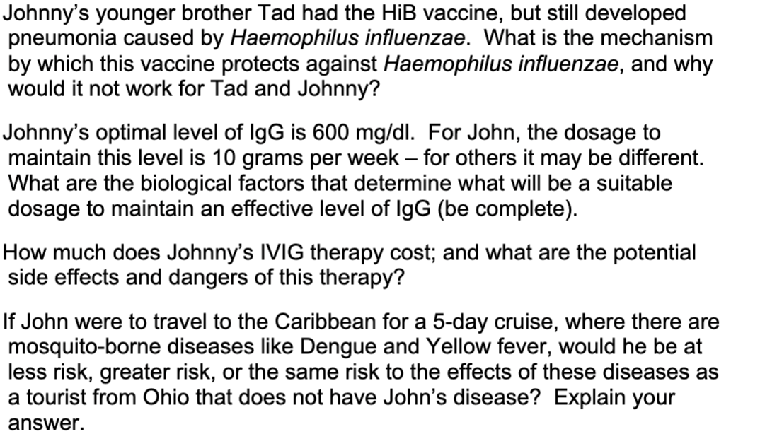 Solved Johnny Sands was a happy, health lad for the first 10 | Chegg.com