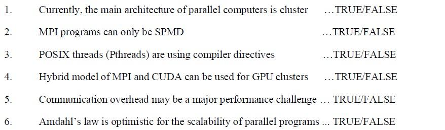 Solved 1. Currently, the main architecture of parallel | Chegg.com