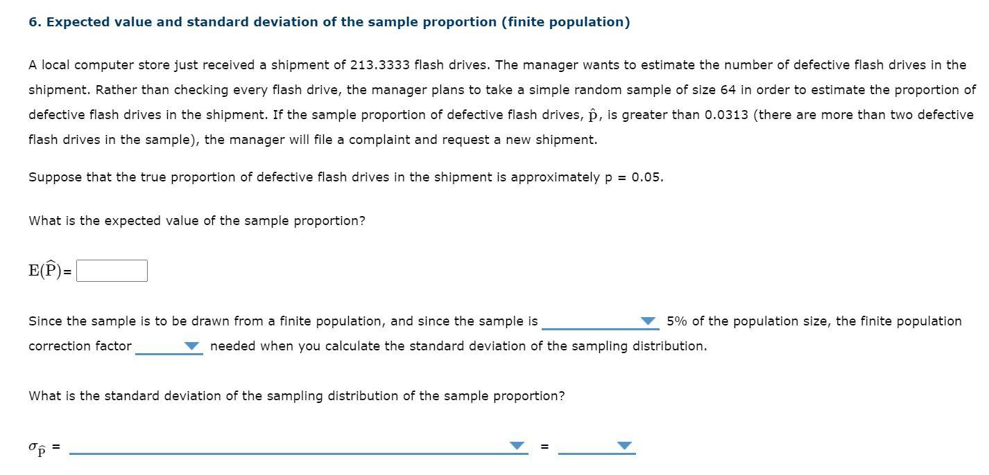 Solved 6. Expected value and standard deviation of the | Chegg.com