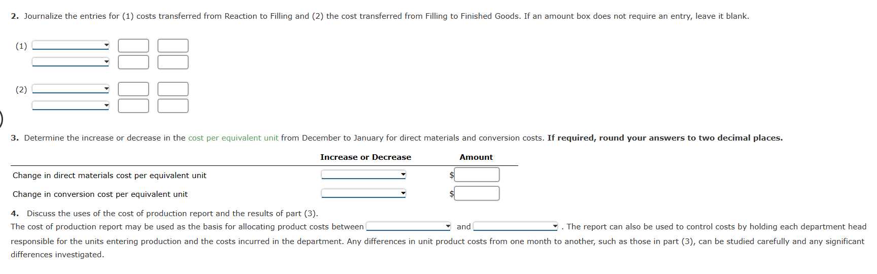 Solved Equivalent Units and Related Costs; Cost of | Chegg.com