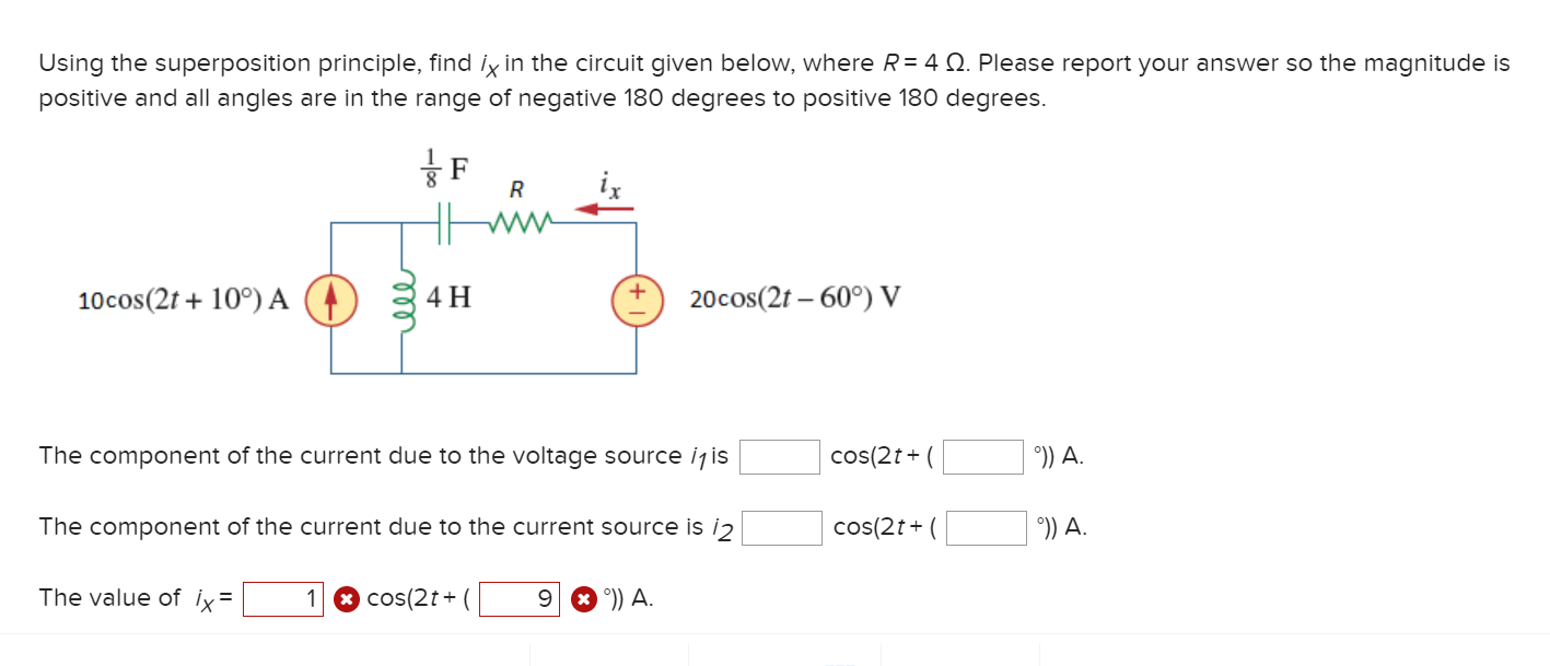 Solved Using the superposition principle, find ix in the | Chegg.com