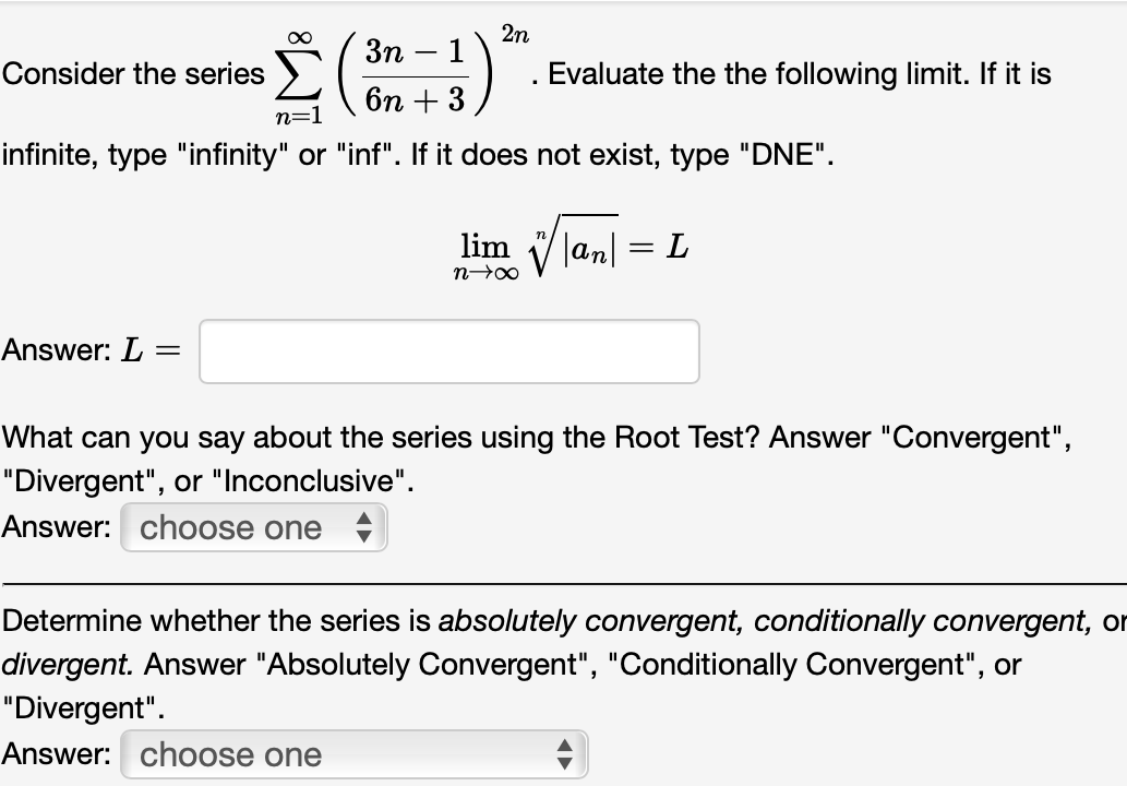 Solved Evaluate the the following limit. If it is infinite, | Chegg.com