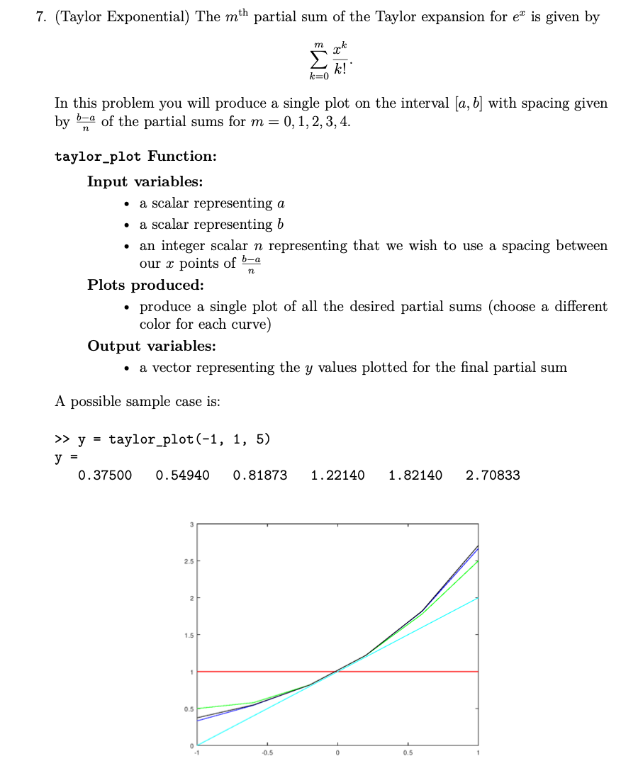Solved 7. (Taylor Exponential) The mth partial sum of the | Chegg.com
